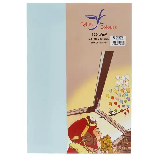 กระดาษสี A4 120g Flying 100P No.8 Blue - Bangplee Stationery
